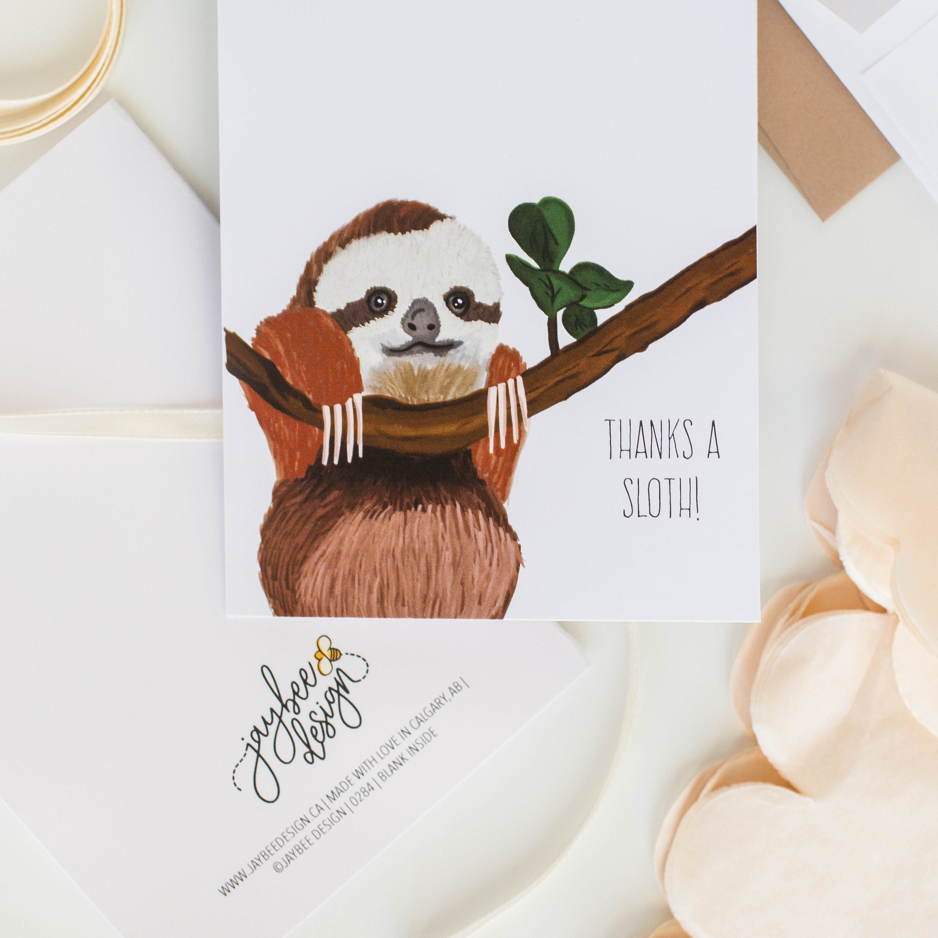 Thank You Thanks A Sloth Greeting Card | Etsy