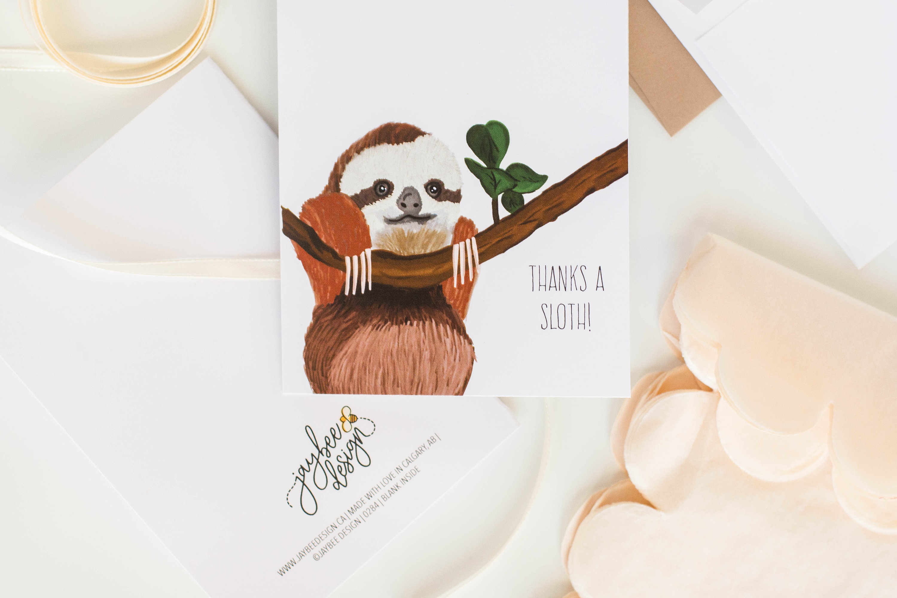 Thank You Thanks A Sloth Greeting Card | Etsy