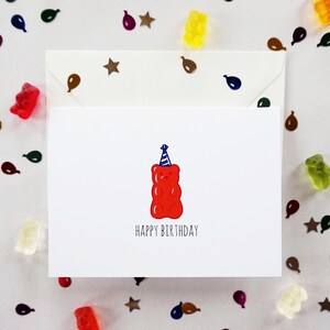 Gummy Bear "happy Birthday" Greeting Card - Etsy