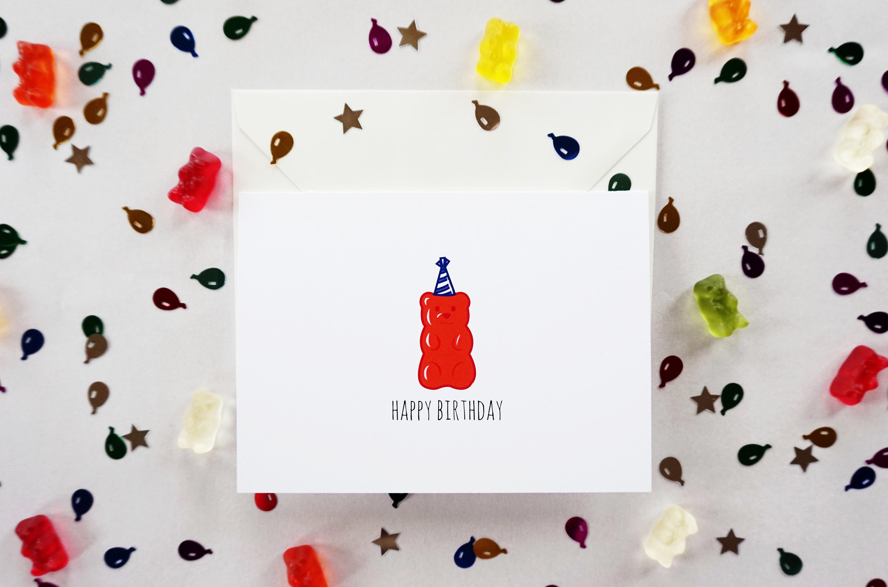 Gummy Bear happy Birthday Greeting Card | Etsy