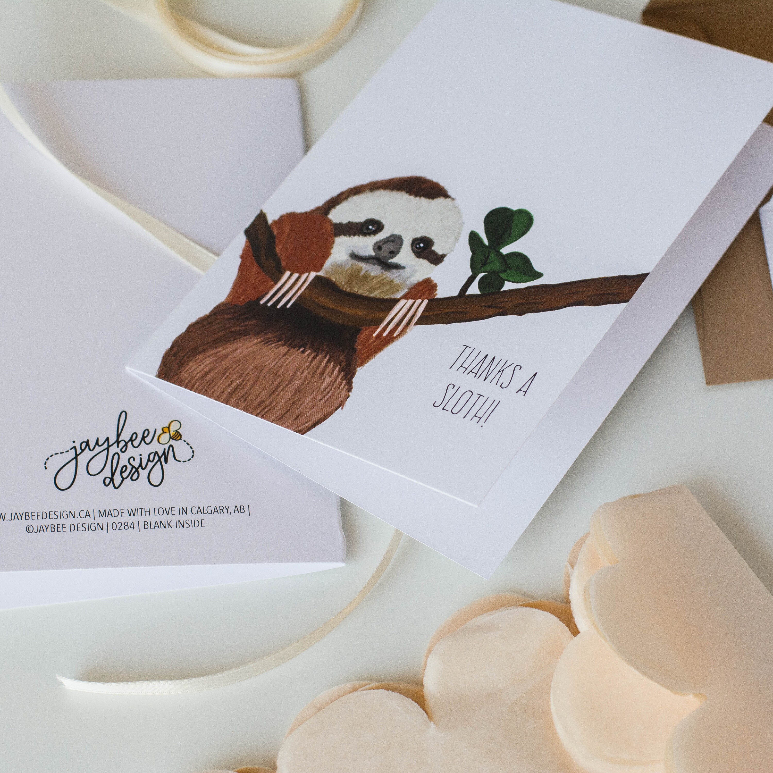 Thank You Thanks A Sloth Greeting Card - Etsy