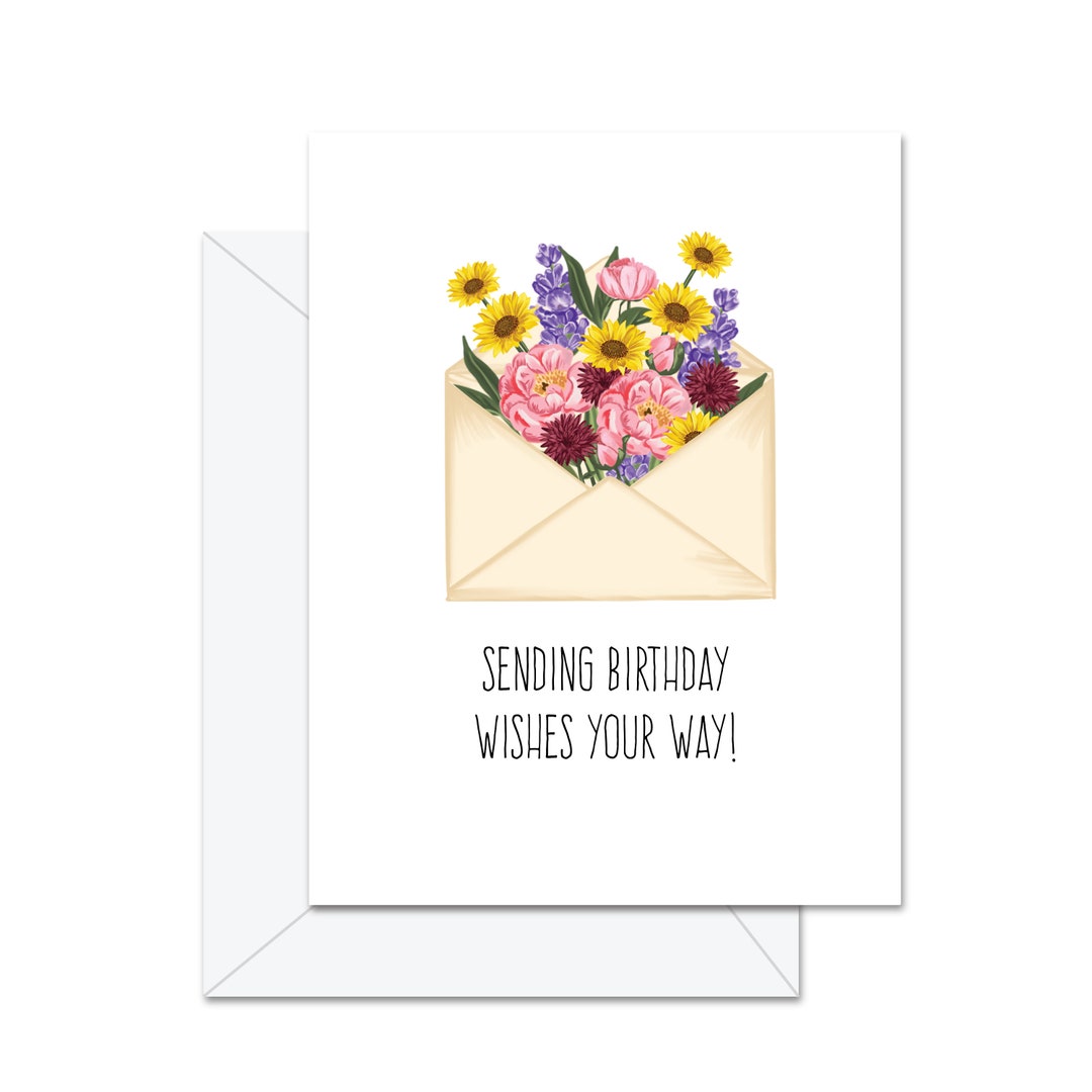 Sending Birthday Wishes Your Way! - Greeting Card - Etsy