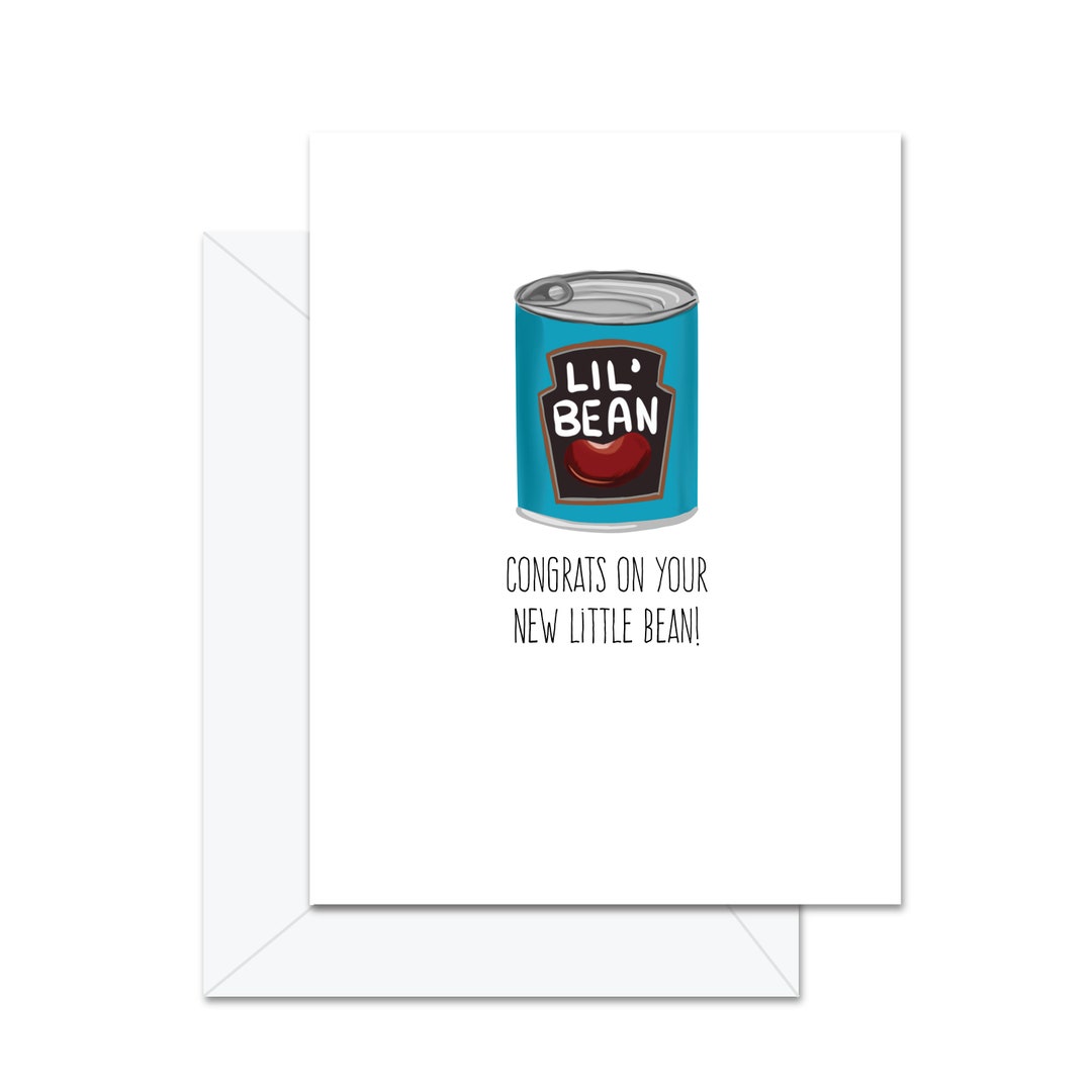 Congrats on Your New Little Bean Greeting Card - Etsy