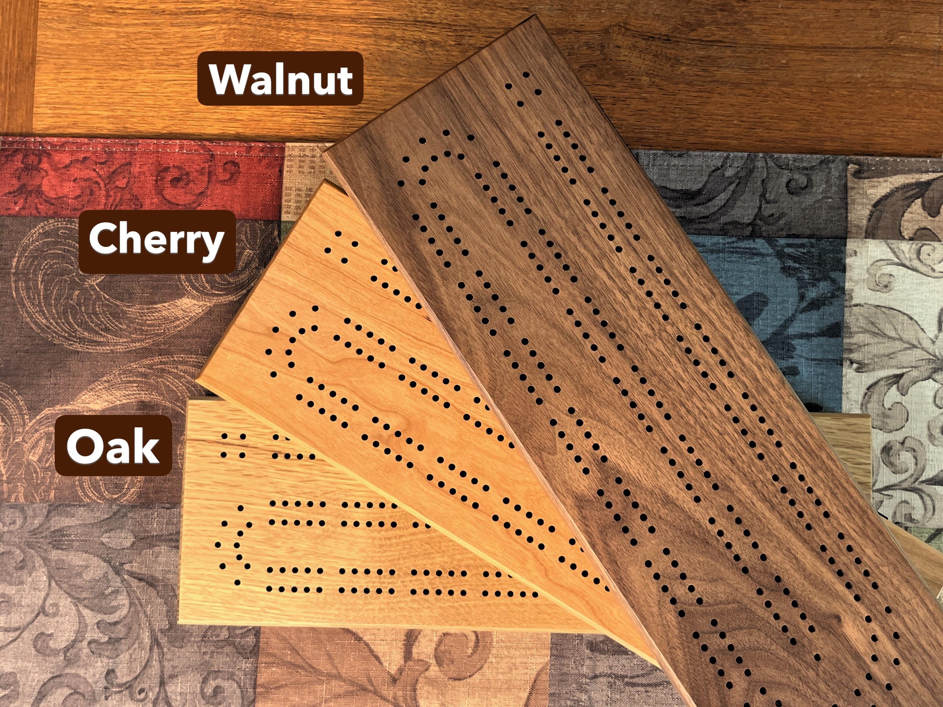 Handmade 2 Track Cribbage Board: Walnut, Cherry, or Oak; Storage for ...