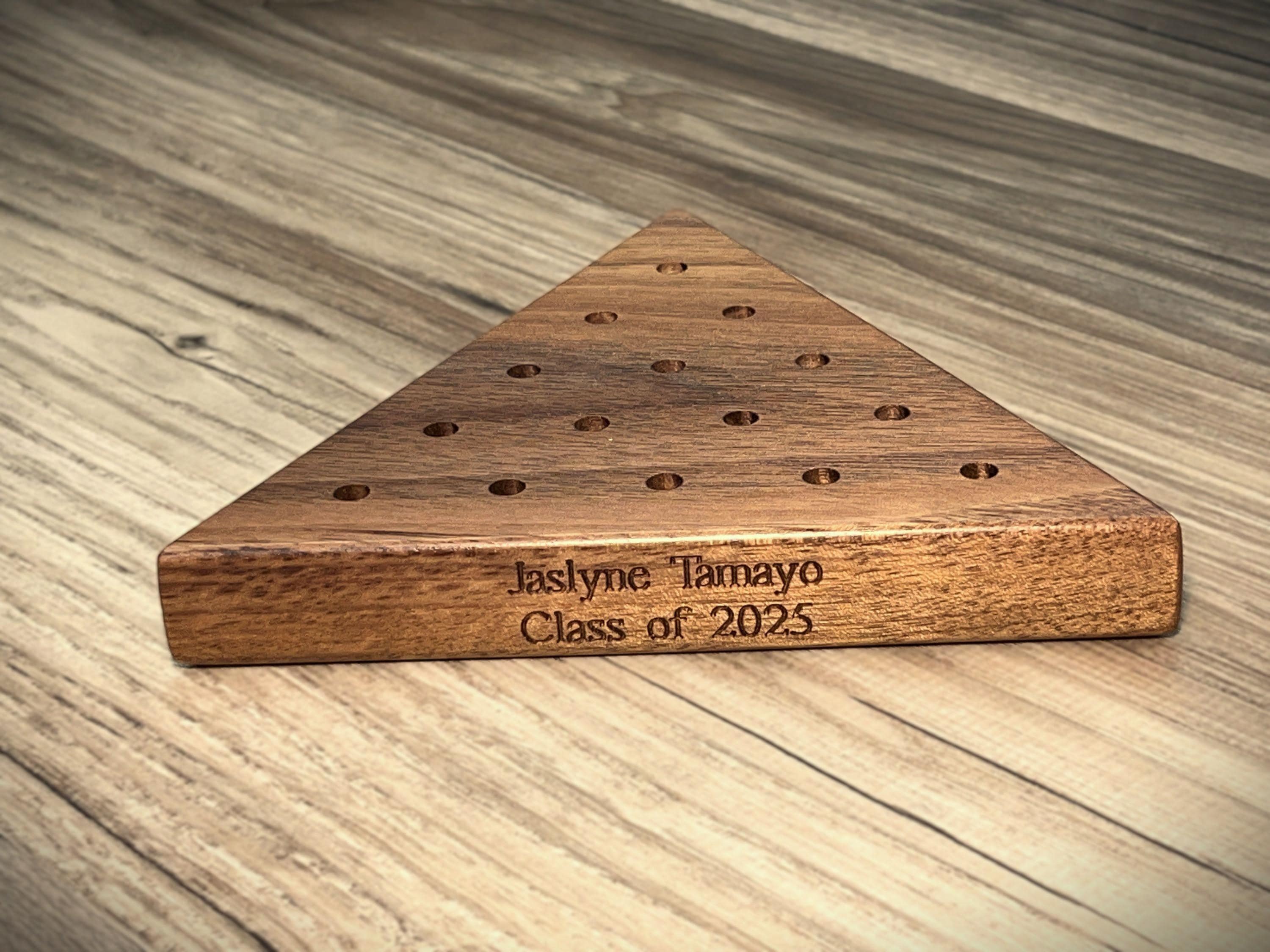 Triangle Peg Solitaire Game, Solid Walnut, Wooden Pegs (one Game ...
