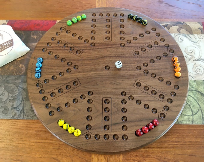Wooden Aggravation Board Game With Dice and Marbles, Free ...