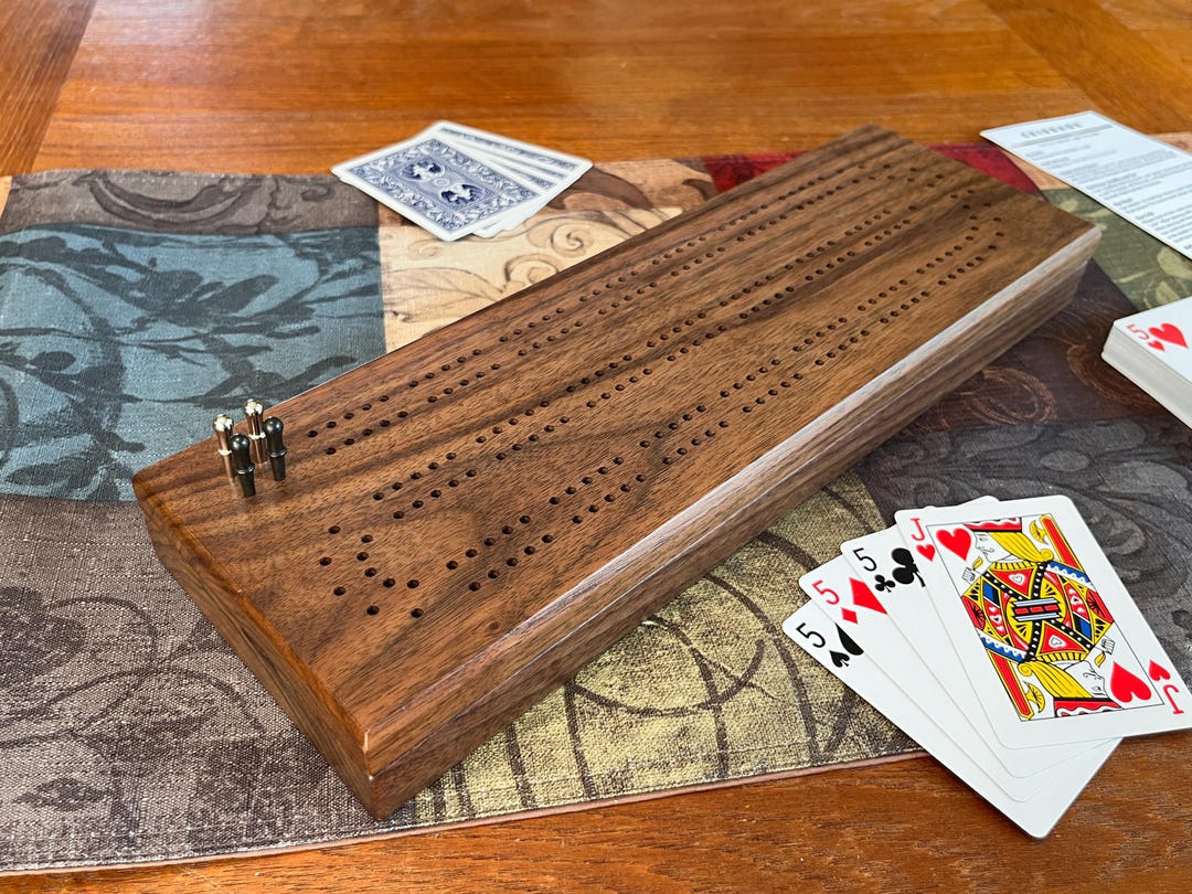 Handmade 2 Track Cribbage Board: Walnut, Cherry, or Oak; Storage for ...