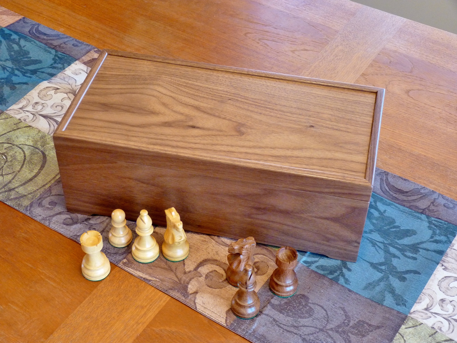 Handmade Walnut Box for Storing Chess Pieces: 2 Lined Compartments - Etsy