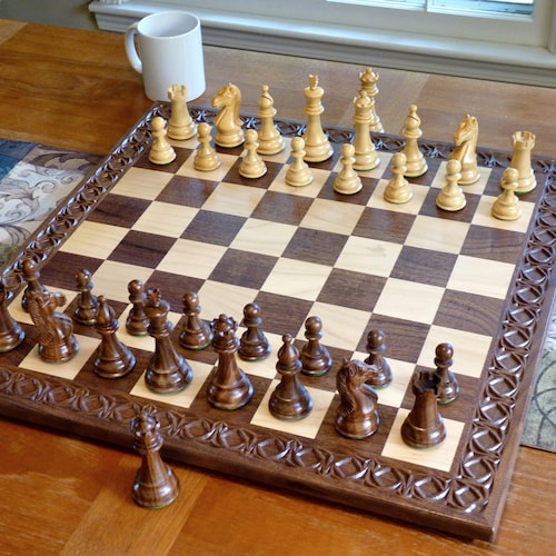 Walnut and Maple Drueke Style Chess Board - Etsy