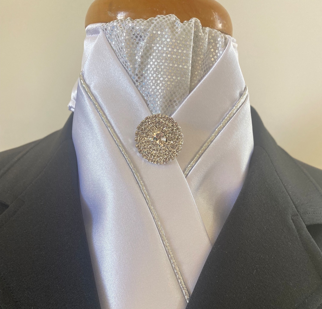 HHD Custom Weiß Dressur Reiter Stock Krawatte Grau & Silber - Etsy.de