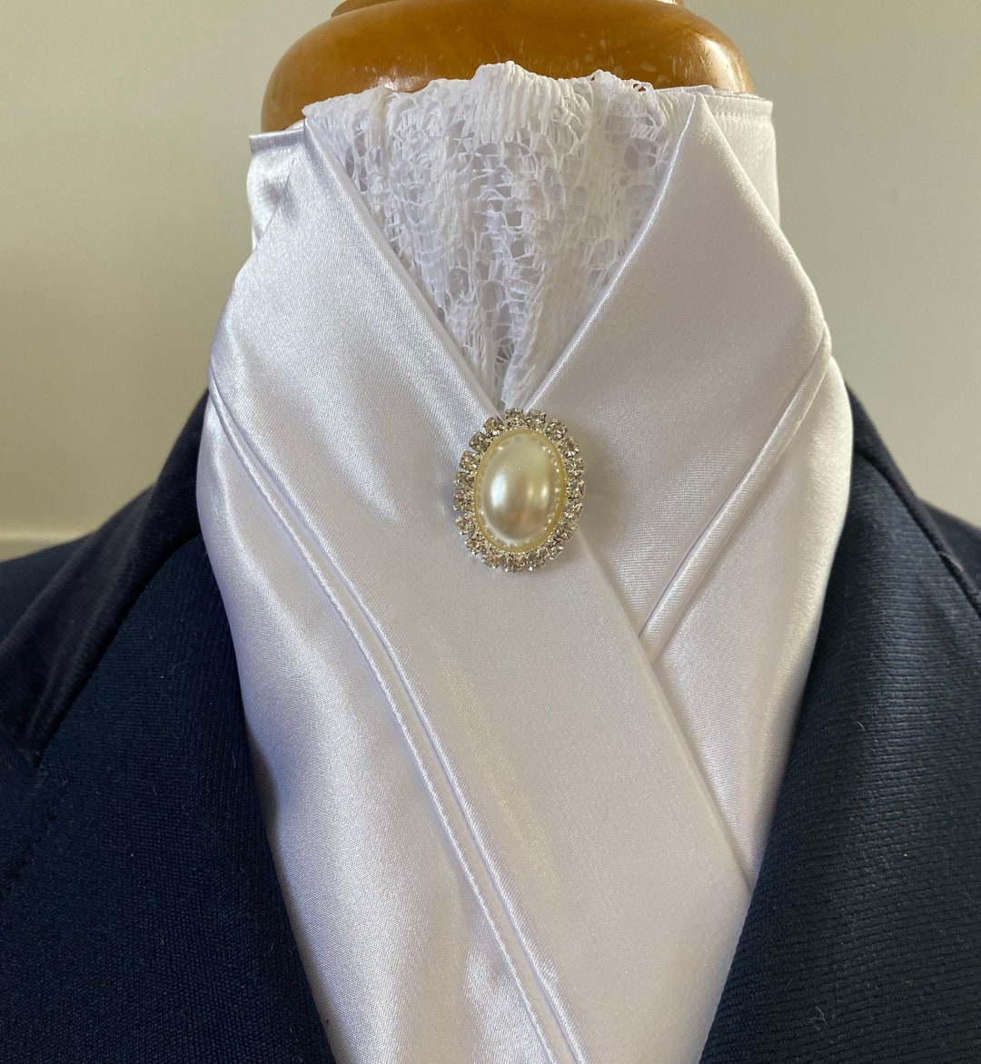 HHD White Custom Dressage Equestrian Stock Tie With Lace - Etsy
