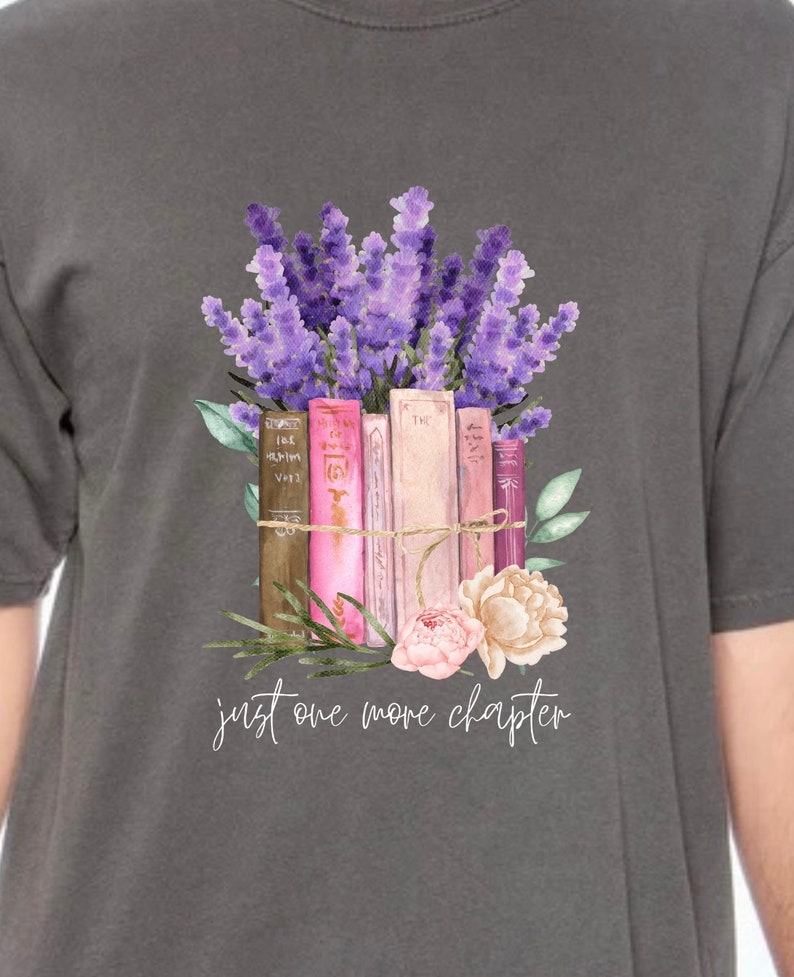 Just One More Chapter, Book Svg, Book Flowers Png, Tote Bag Design ...