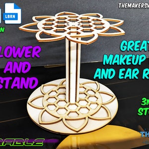 Lotus Flower Pencil & Brush Stand - Laser Cut Files SVG DXF Ai LBRN - Etsy