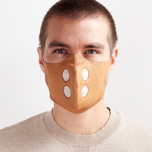 Leather Face Mask With Filter - Etsy