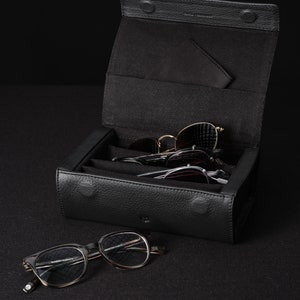 Multiple Sunglasses Travel Case Black, Glasses Case, Hard Eyeglass Case ...