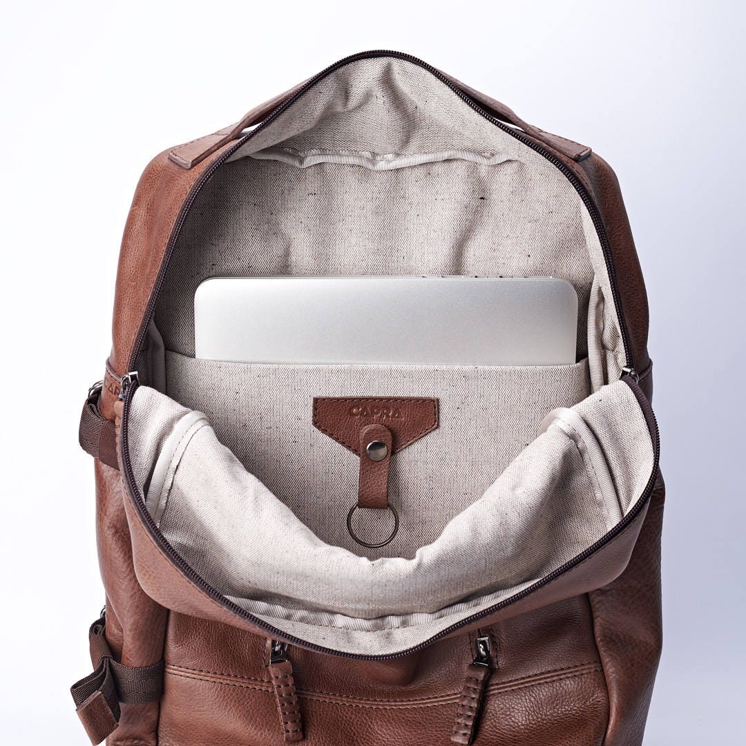 Brown Leather Backpack rucksack 13 inch laptop Daypack back | Etsy