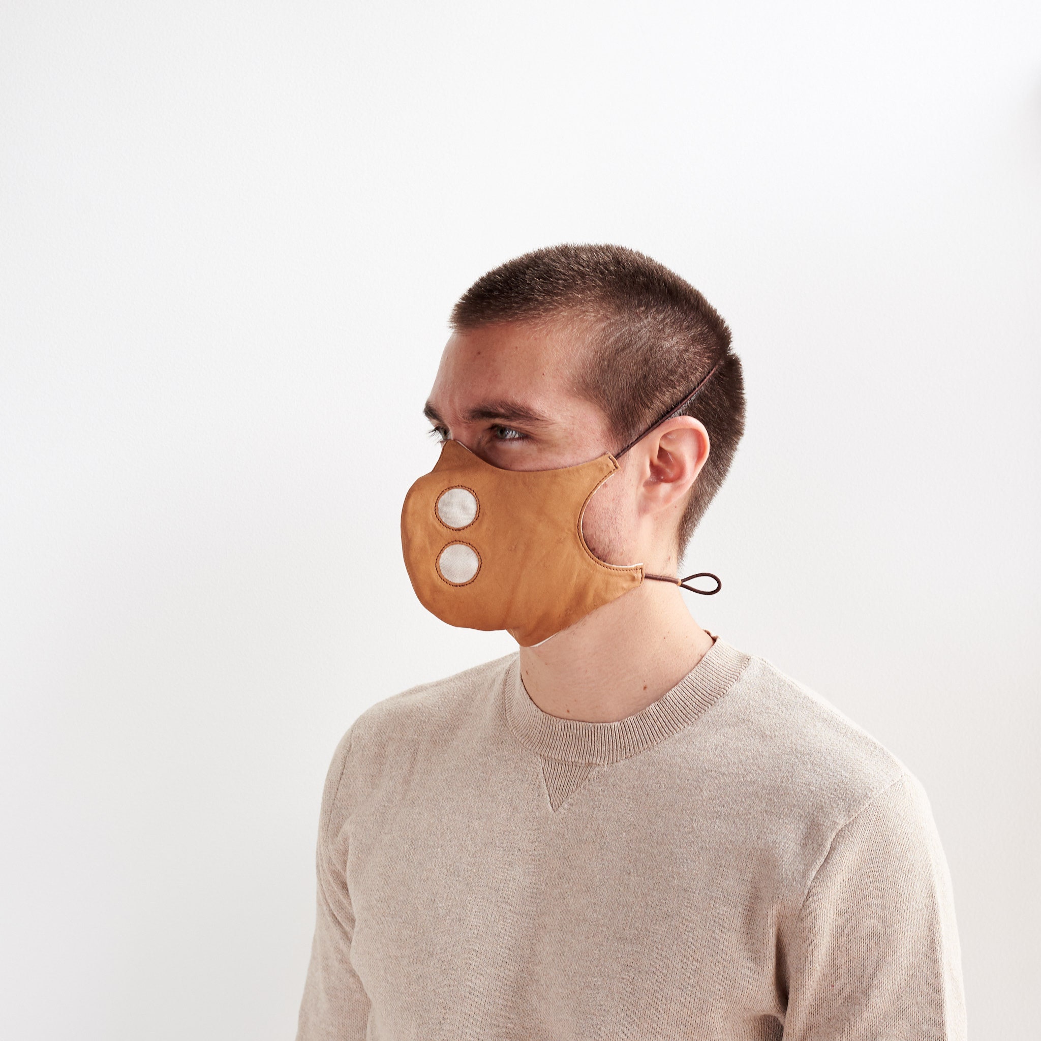 Organica Leather Face Mask Nose Wire, Cloth Face Cover, Washable ...