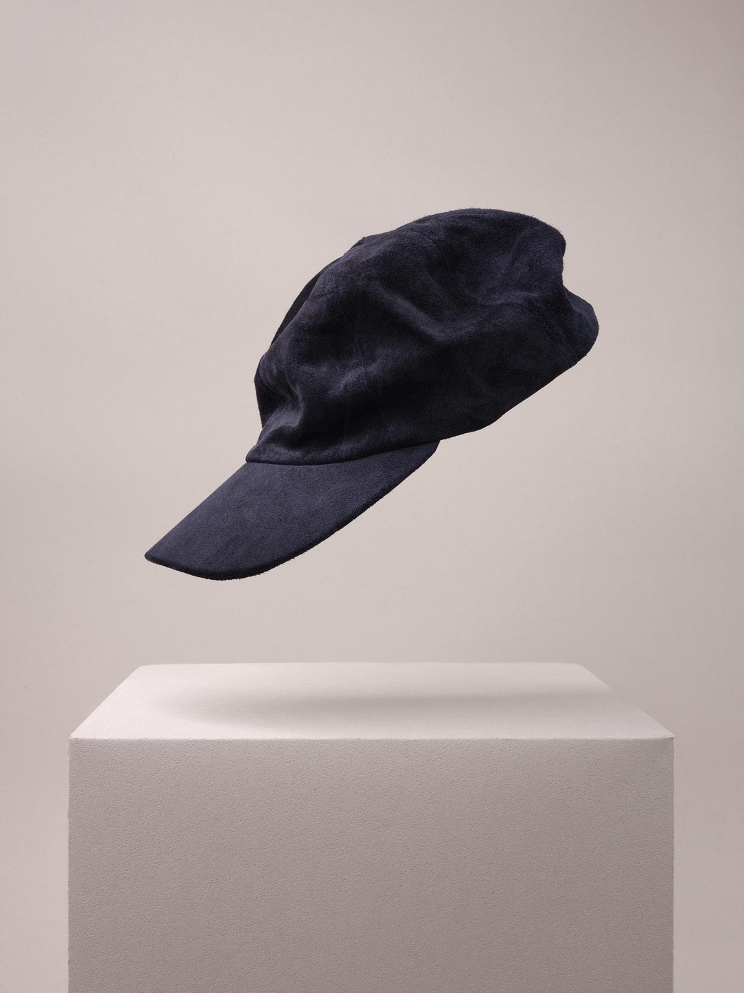 Calf Suede Baseball Cap, Navy Suede Hat With Ear Flaps, Leather Cap, Classic Adjustable, Vintage ...