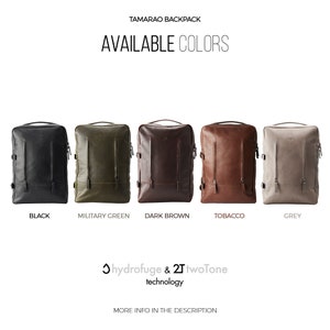 Dark Brown Leather Laptop Backpack Men. Travel Rucksack, MacBook Pro 14 ...