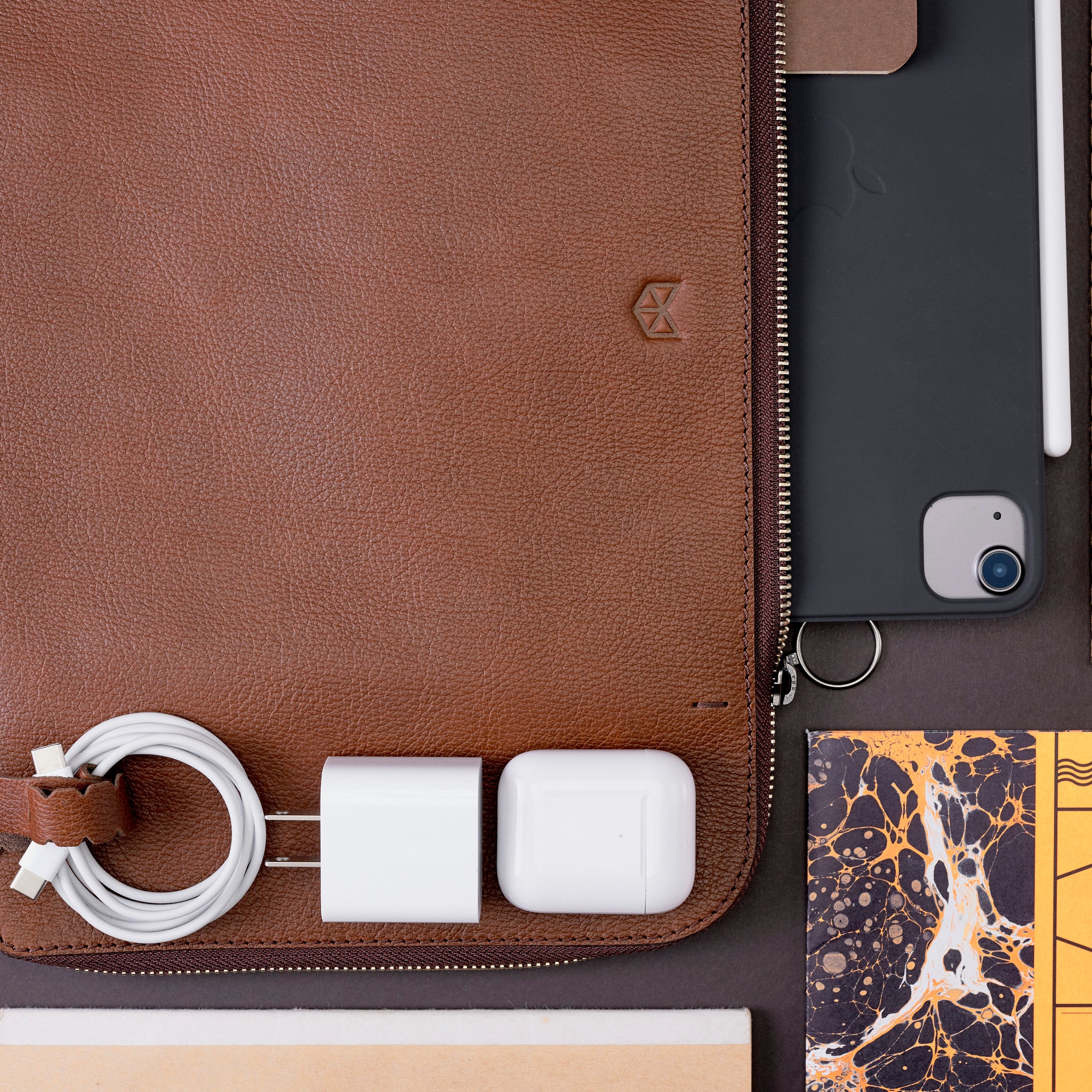 Brown Leather Ipad Case With Magic Keyboard Sleeve Bag for - Etsy