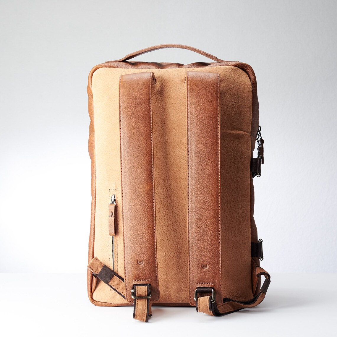 Tan Leather Laptop Backpack Men. Travel Rucksack Handmade - Etsy