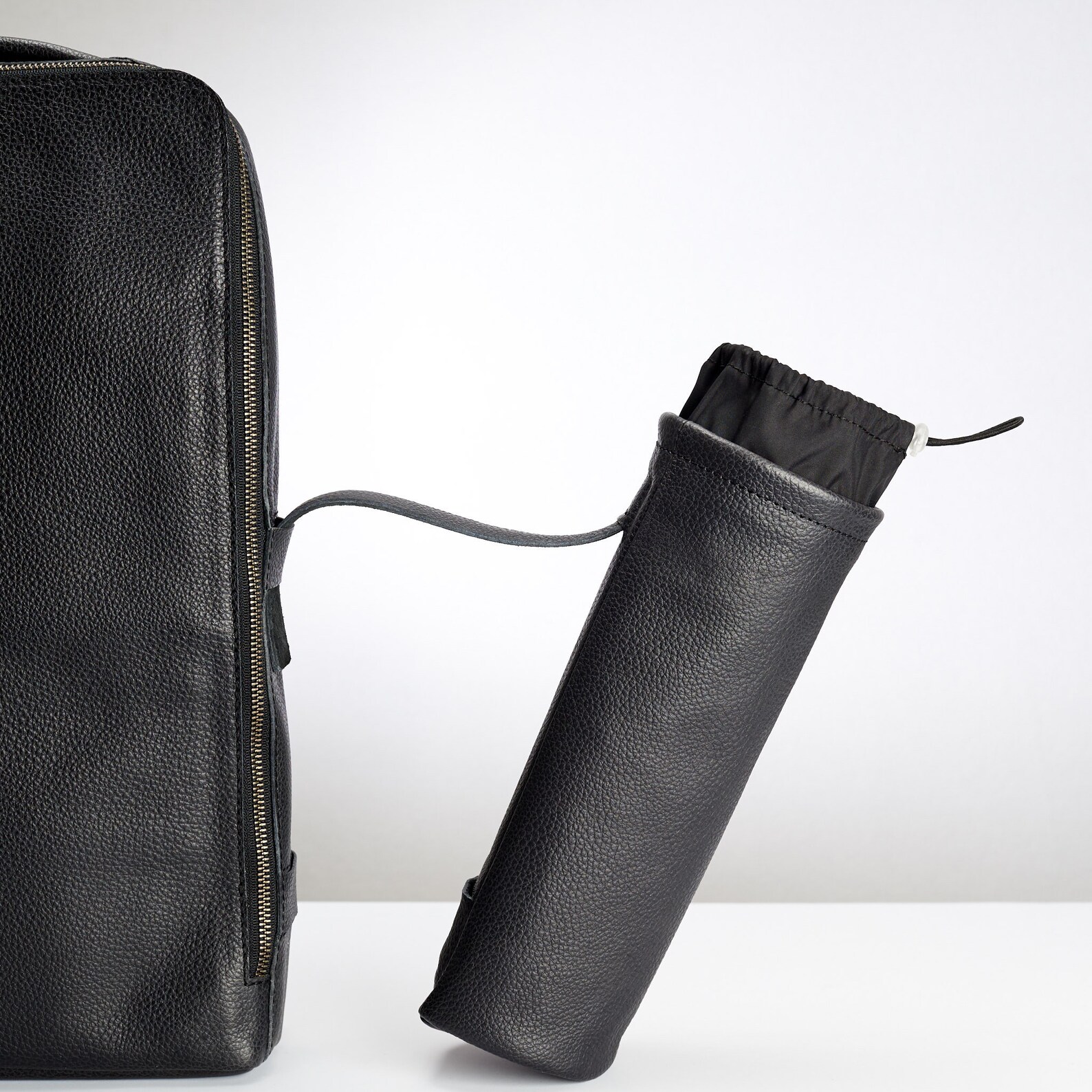 Black Leather Slim Tech Laptop Backpack. Men's - Etsy
