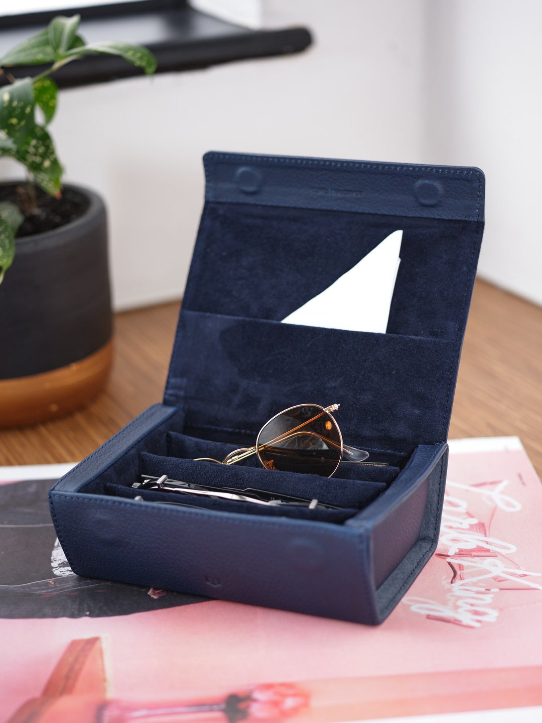 Multiple Sunglasses Travel Case Navy, Glasses Case, Hard Eyeglass Case ...
