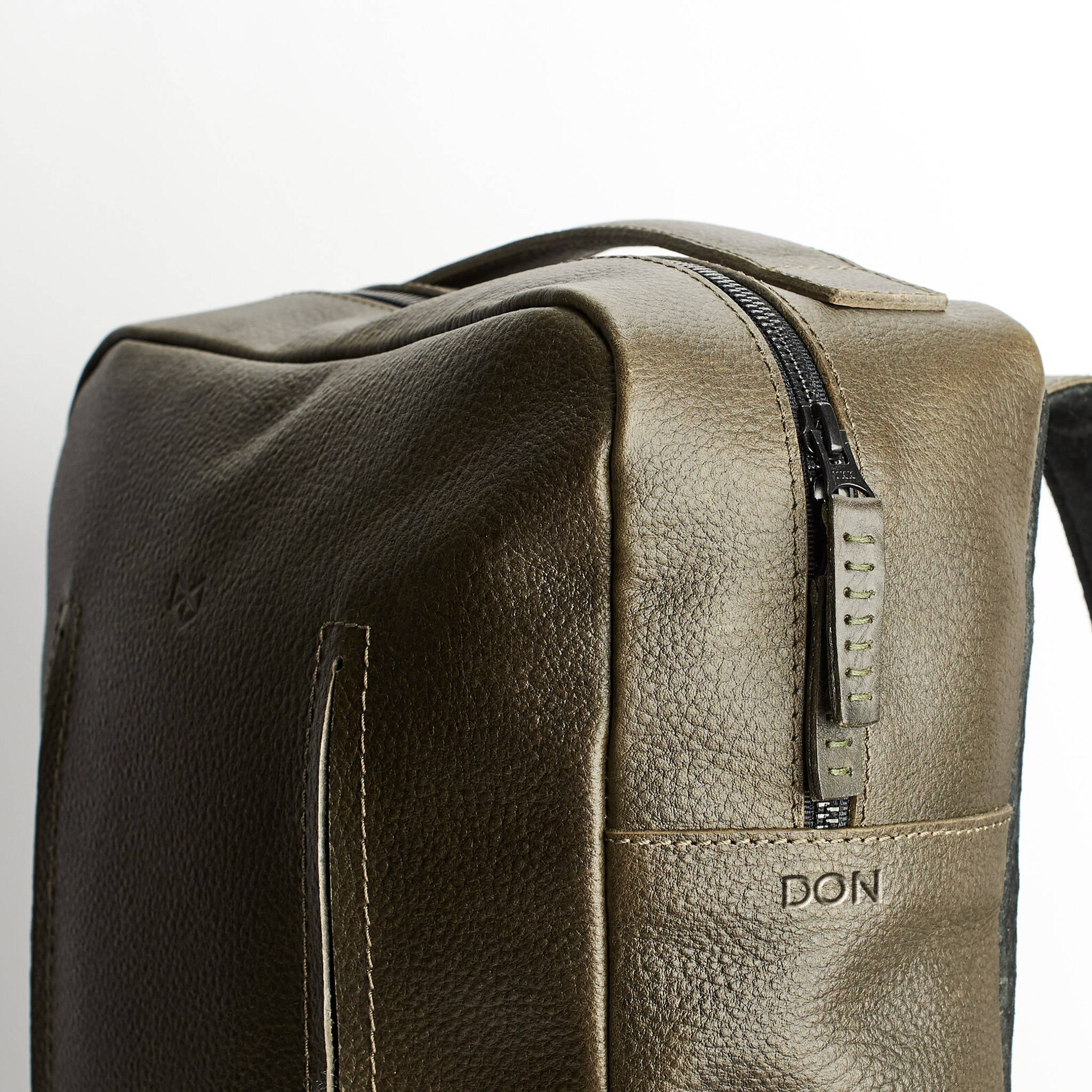 Green Leather Laptop Backpack Men. Travel Rucksack, Handmade Bookbag ...