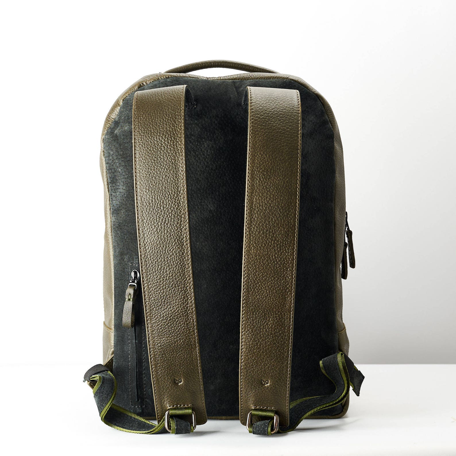 Green Leather Backpack Laptop Men, Handmade Travel Bag, Camera Rucksack ...