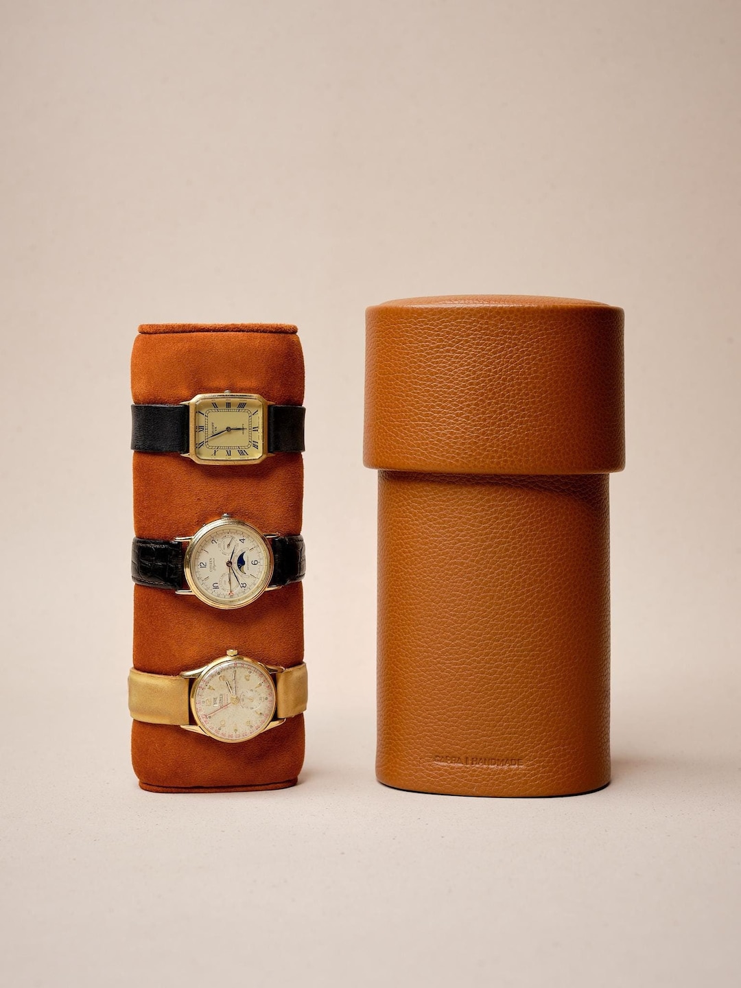 Watch Case, Glasses Case, Jewelry Box, Tan Leather Travel Case, Watch ...