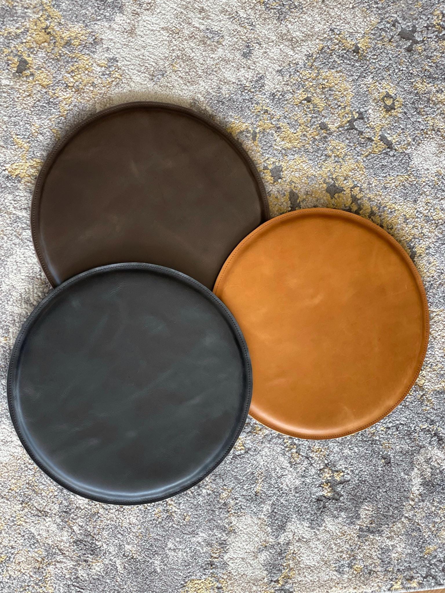 Round Leather Chair Pad | Round Cushion Pad, Seat Cushion Dinning Stool ...