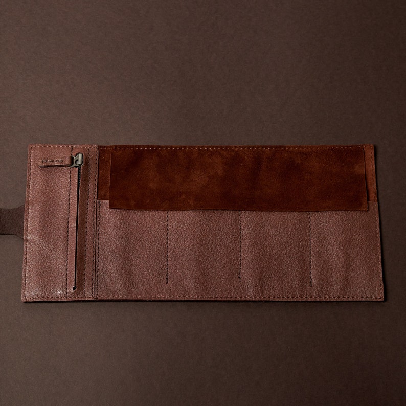 Brown Leather Watch Roll, 3-6 Watches, Men Travel Watch Storage Pouch ...