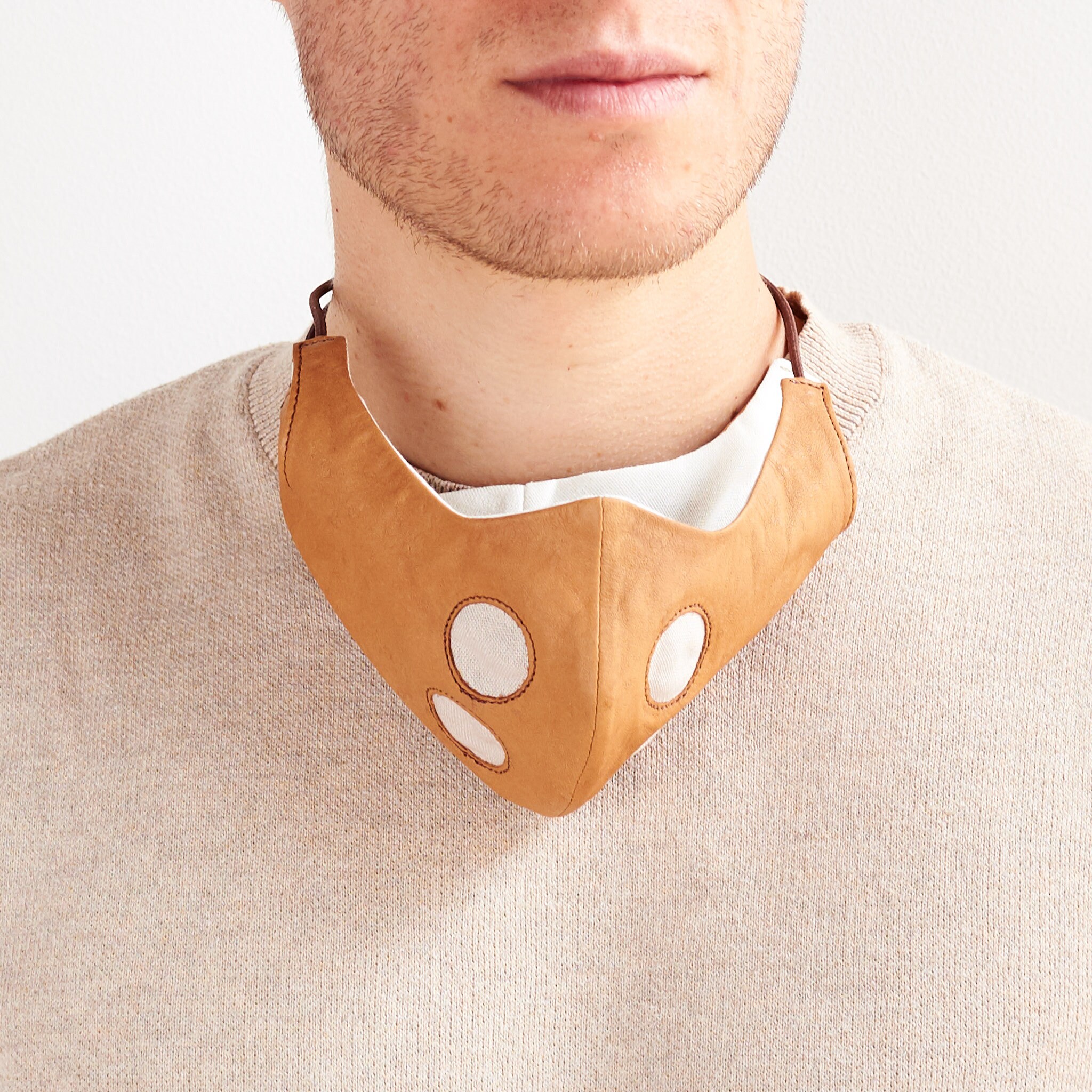 Organica Leather Face Mask Nose Wire, Cloth Face Cover, Washable ...