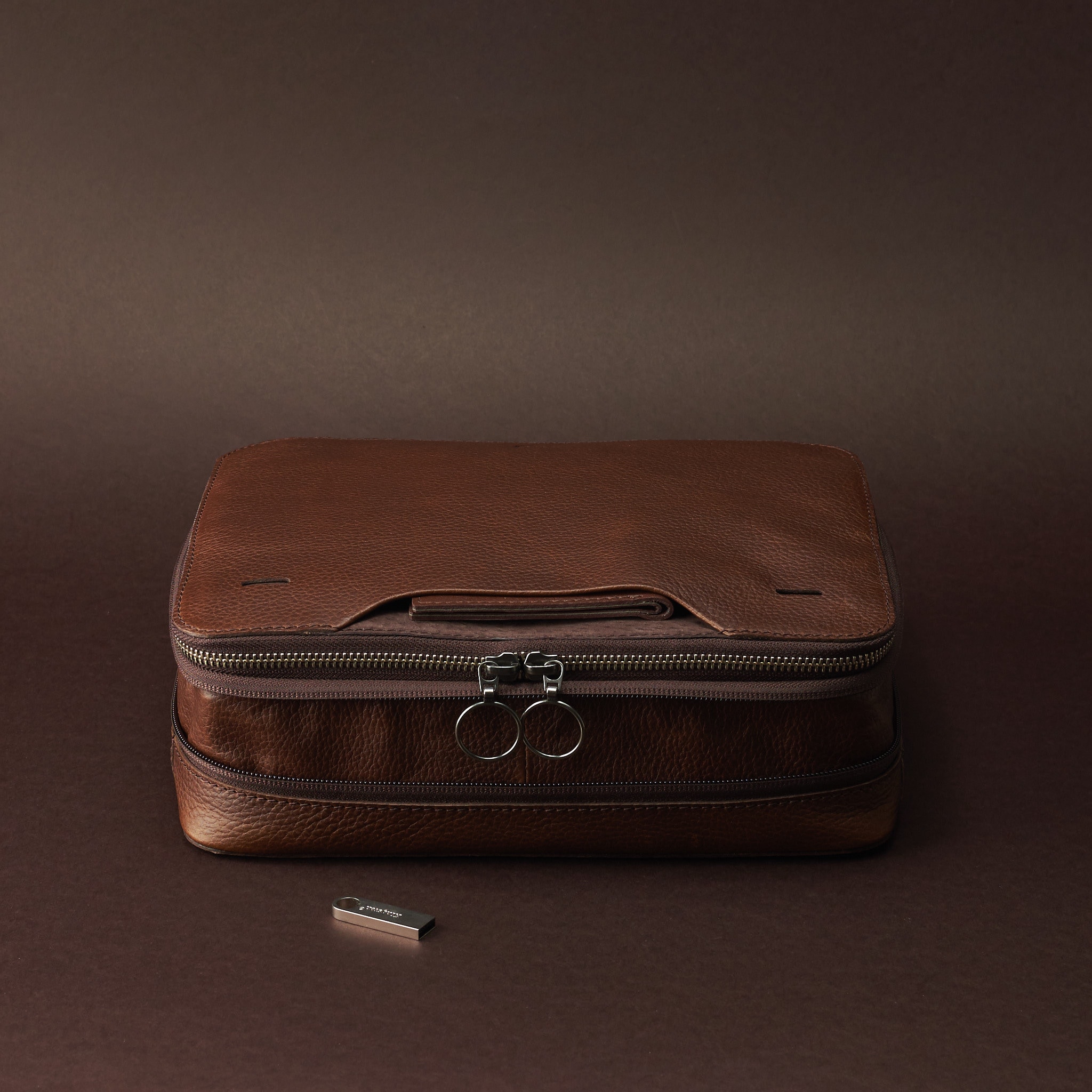 Brown Leather Gear Bag Tech Travel Pouch Organizer EDC Bag - Etsy