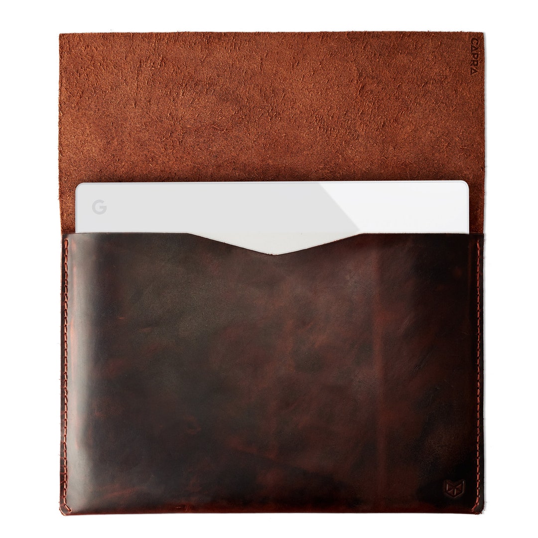 Distressed Cognac Leather Pixelbook Go Case, Chromebook Sleeve, Custom ...