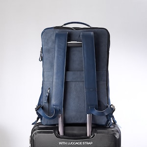 Dark Brown Leather Laptop Backpack Men. Travel Rucksack, MacBook Pro 14 ...