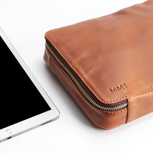 Tan Leather Gadget Tech Organizer Men, iPad 10.5 11 Inch, Electronics ...