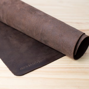 Dark Brown Leather Mouse Keyboard Pad, Men Desk Mat Blotter, Handmade ...