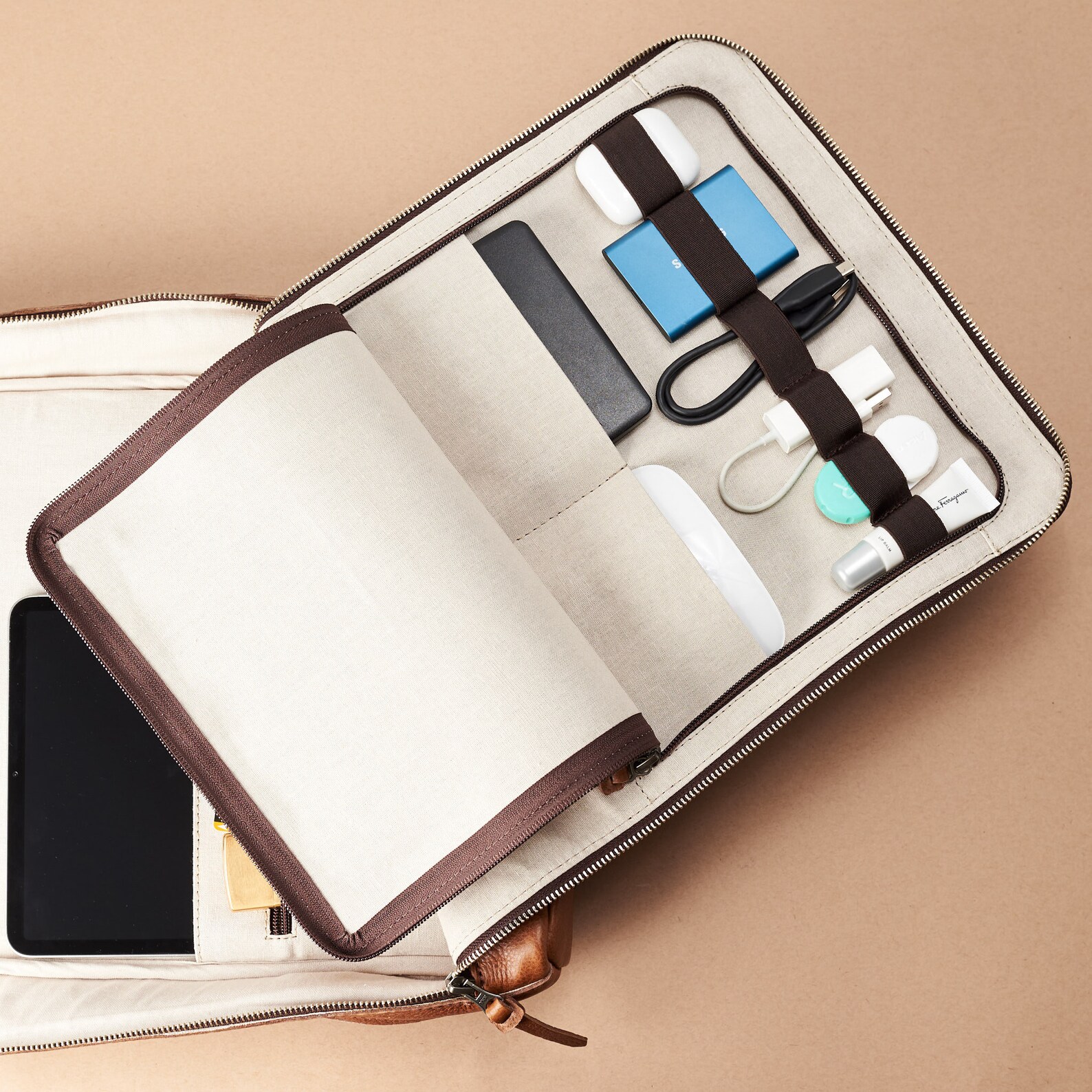 Tan Leather Slim Tech Laptop Backpack. Men's Minimalistic | Etsy