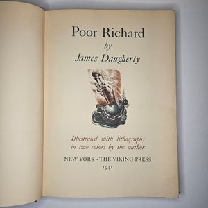 Poor Richard by James Daugherty First Edition 1941 Hardcover - Etsy