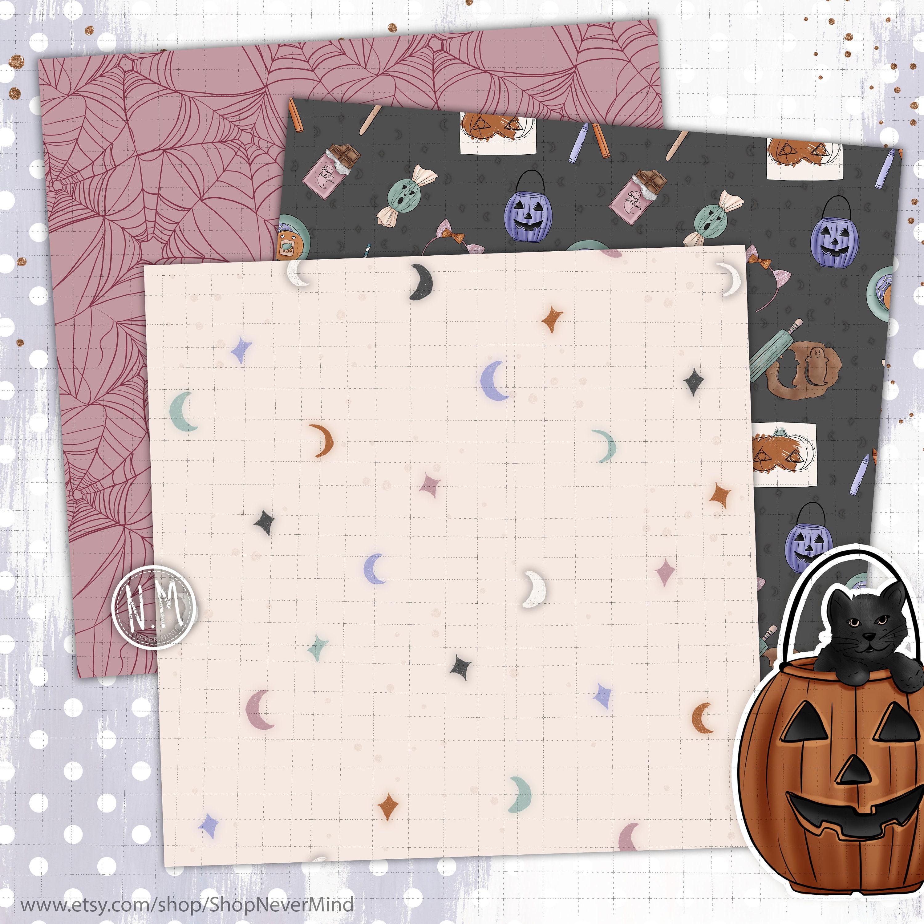 Halloween Digital Paper Pack Pastel Kids Halloween Clip Art - Etsy