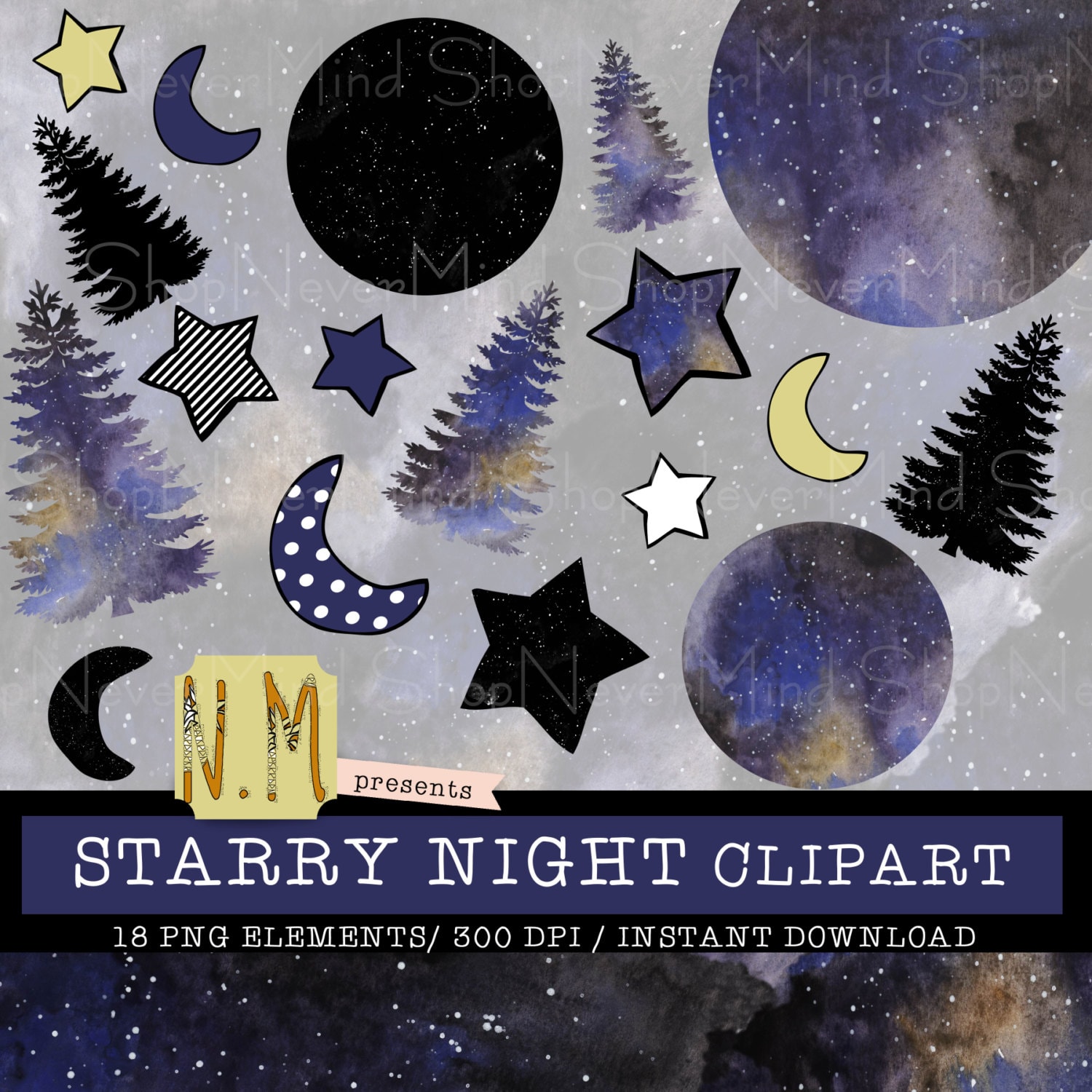 Starry Night Clipart