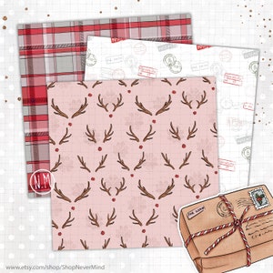 Christmas Digital Paper Pack Dear Santa Digital Pattern Commercial Use ...