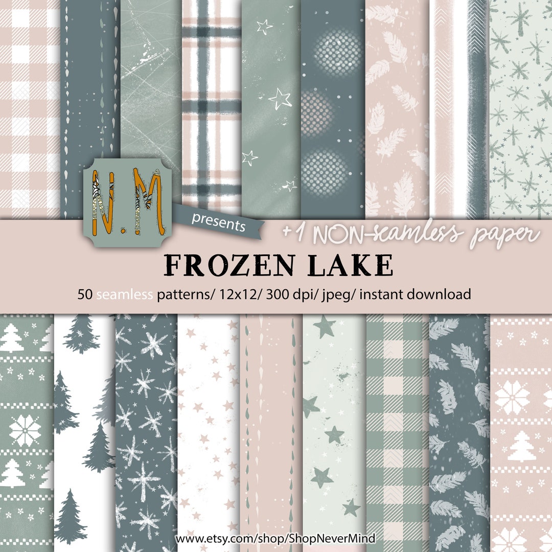 Pastel Winter Paper Pack Pastel Winter Wonderland Digital Pattern ...