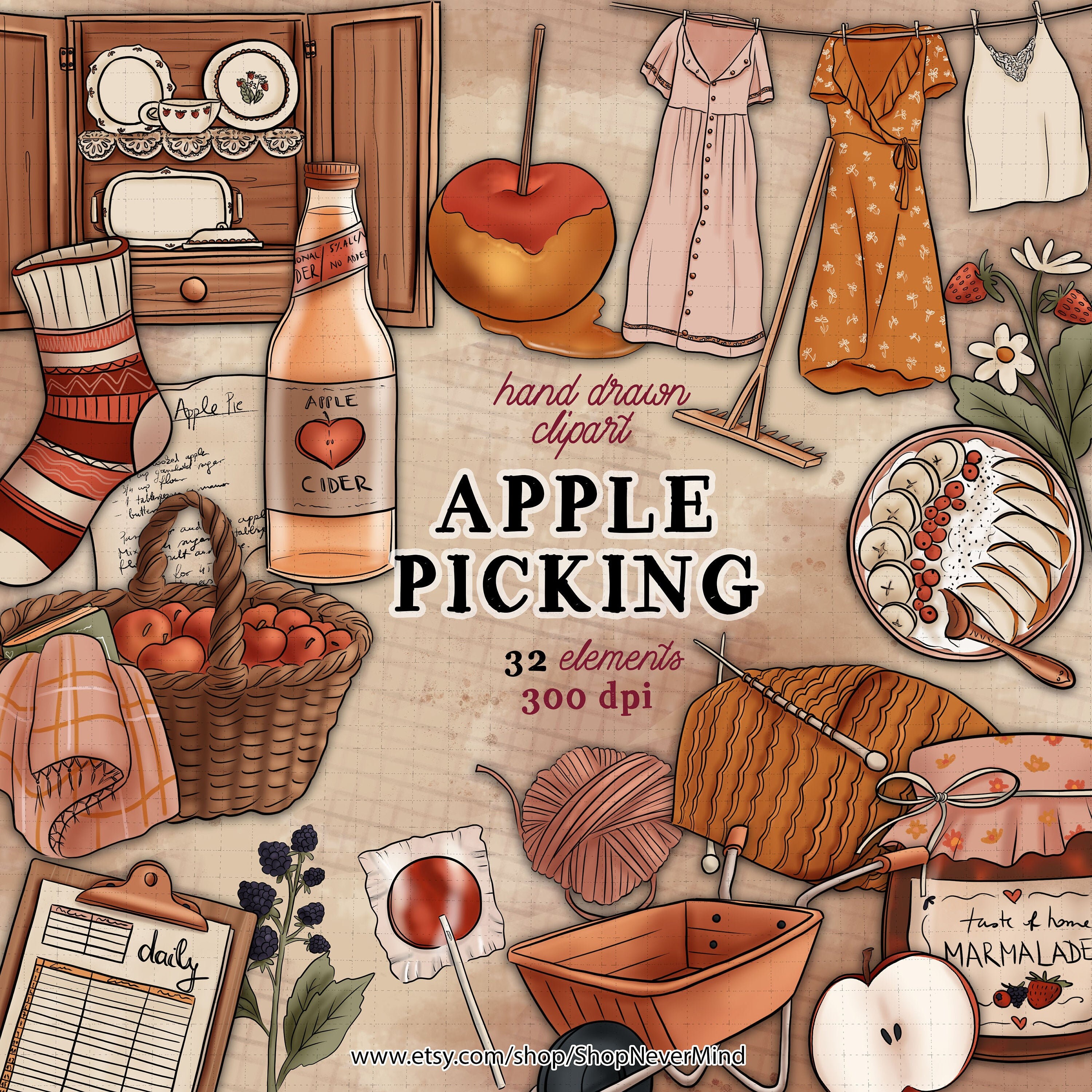 Vintage Apple Clip Art
