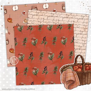 Fall Digital Paper Pack Apple Picking Fall Digital Pattern Apple Pie ...