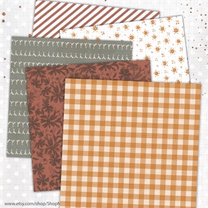 Fall Paper Pack Autumn Rain Digital Pattern Commercial Use Floral ...