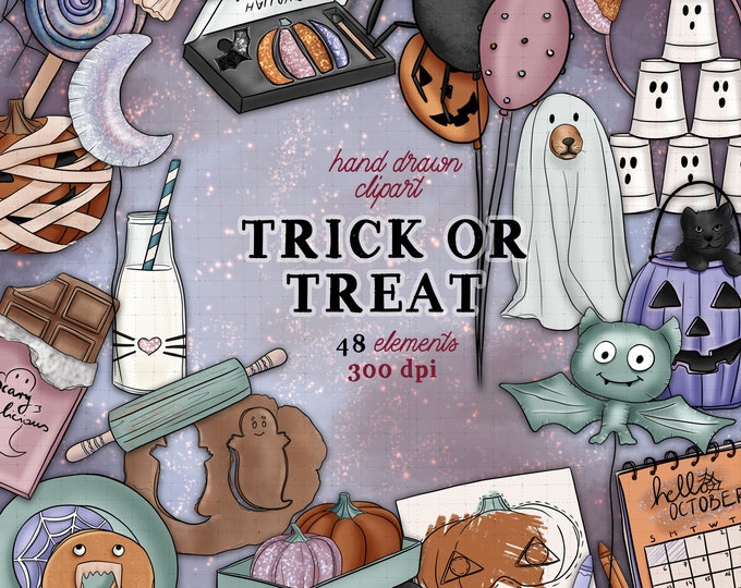 Fun Cute Halloween Clipart - Cute Halloween Clipart Set, Ghosts ...