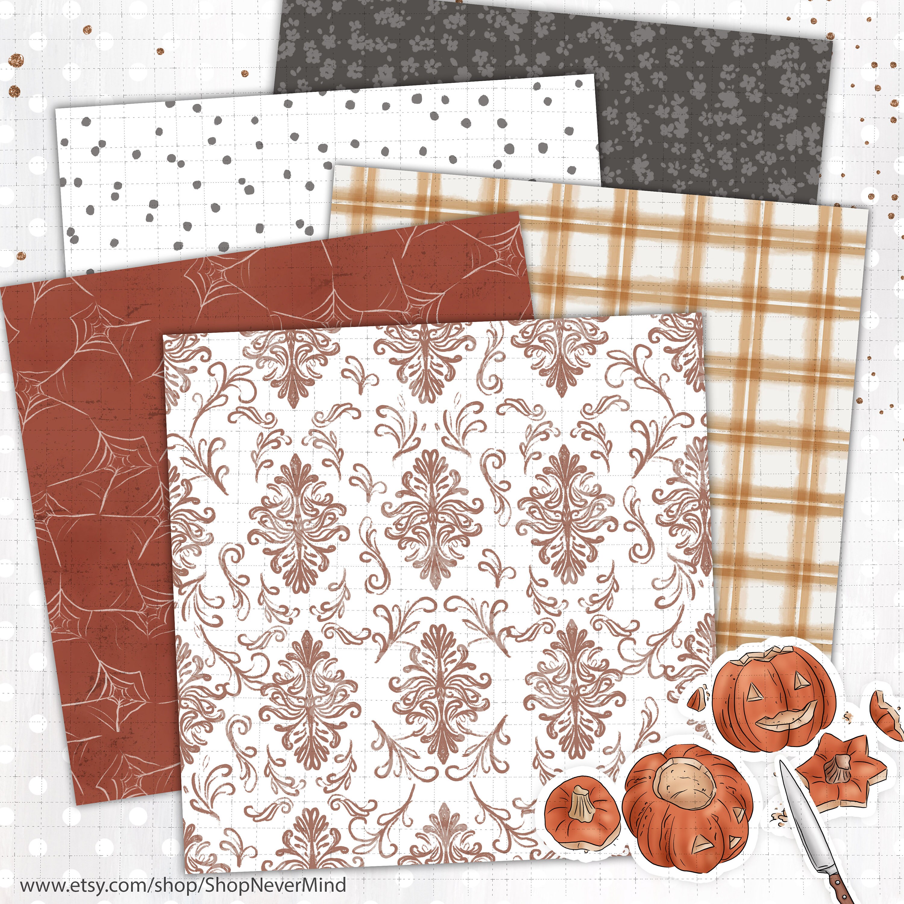 Fall Digital Paper Pack Fall Digital Pattern Commercial Use - Etsy