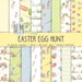 Easter Digital Paper Pack Watercolor Easter Egg Hunt Pattern Hand ...